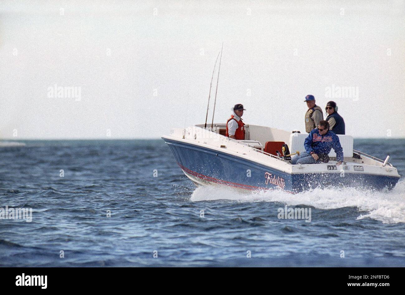 President George H.W. Bush, left, is seen on Monday, August 12, 1991 at ...