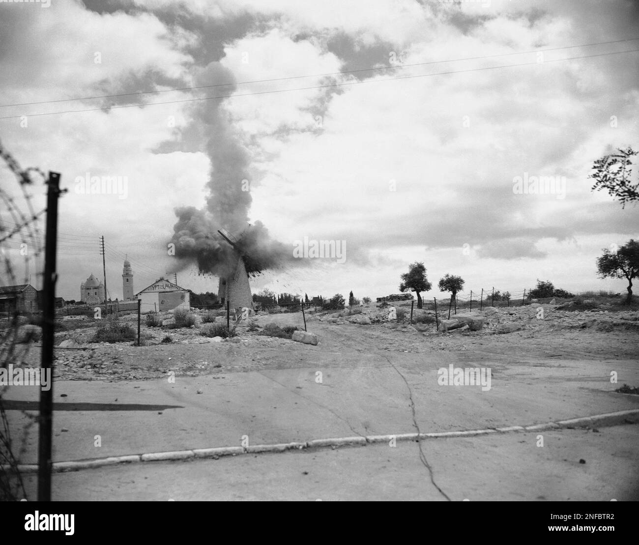 An explosive charge set by British Army Sappers in a 90 year-old ...