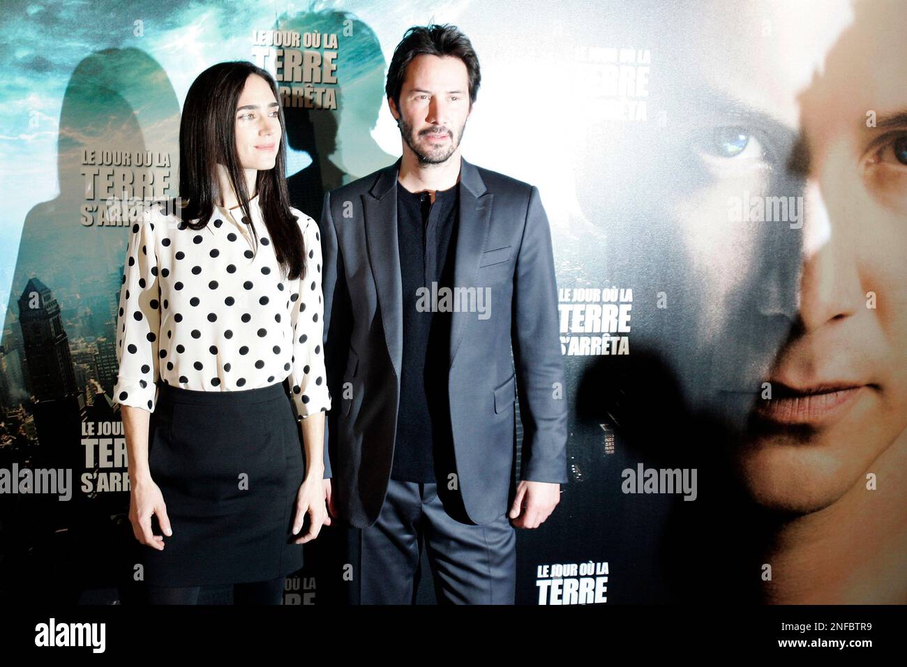 US actress Jennifer Connelly and actor Keanu Reeves pose during a ...