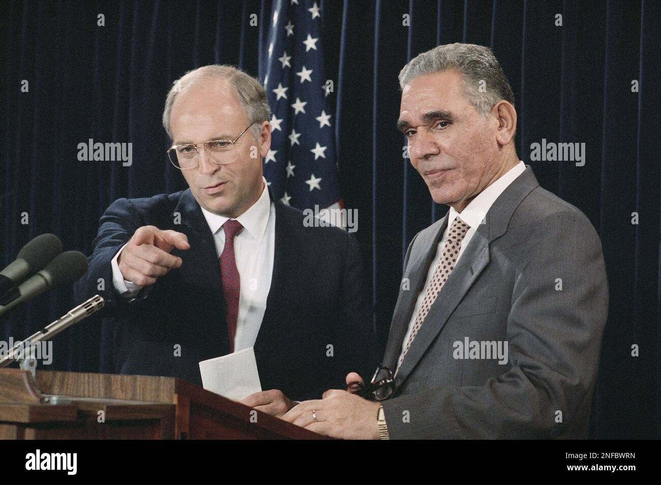 Defense Secretary Dick Cheney, left, and Egyptian Defense Minister Abu ...
