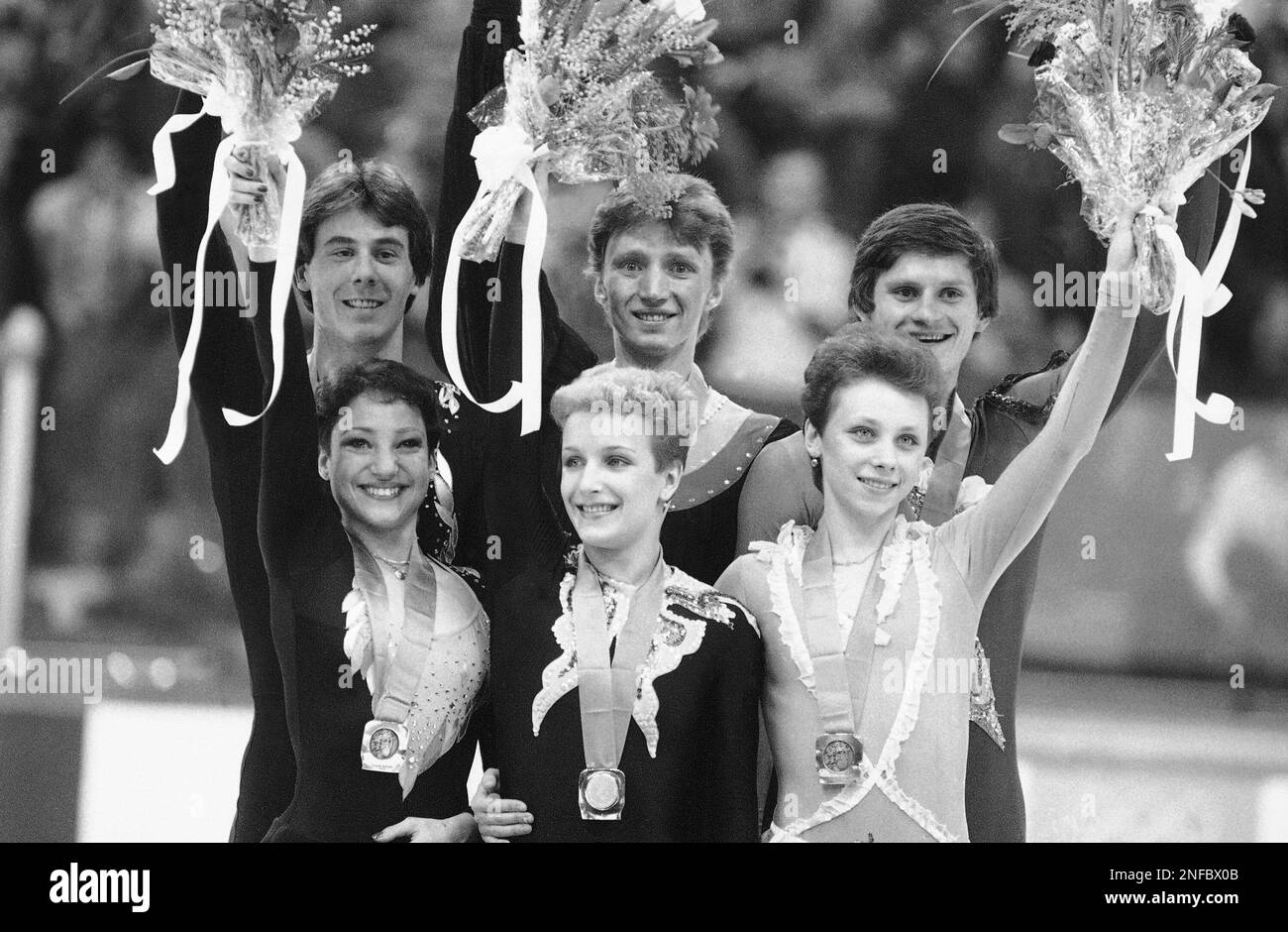 Soviet figure skaters Elena Valova and Oleg Vasiliev, who won Olympic ...