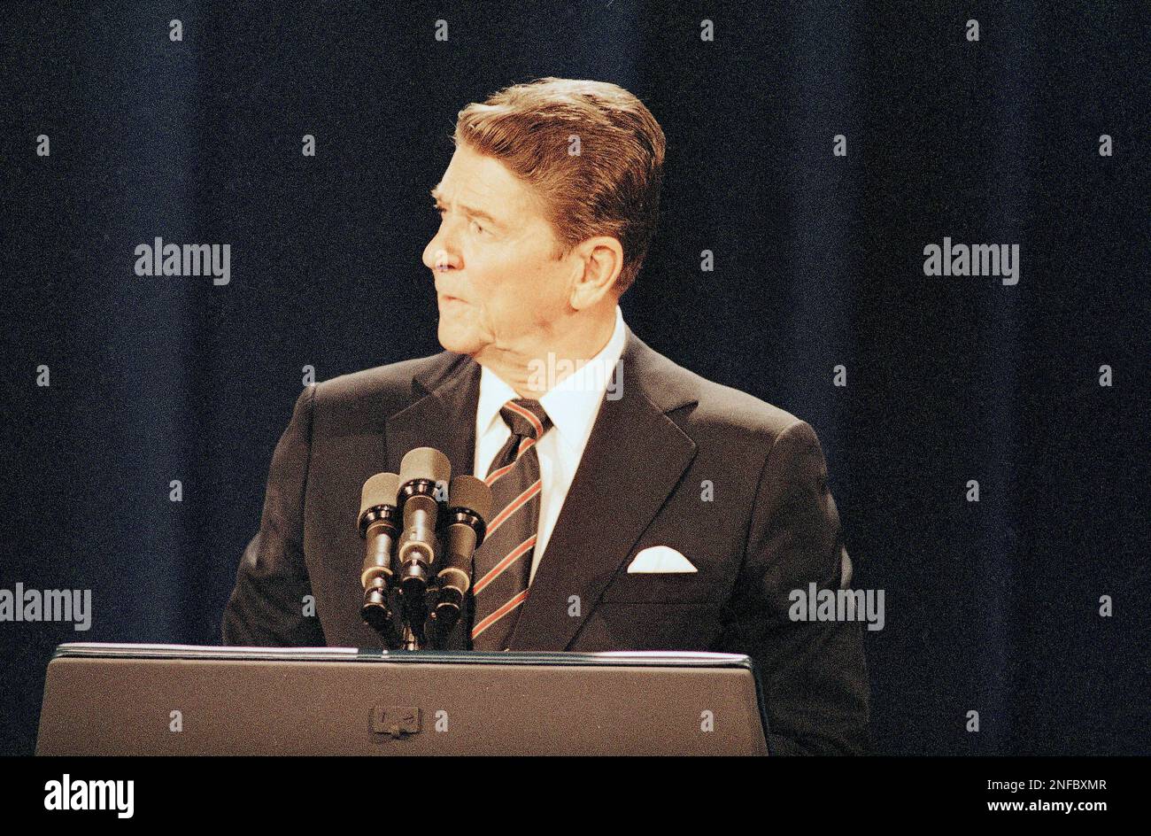 President Ronald Reagan is pictured during his debate with Democratic ...