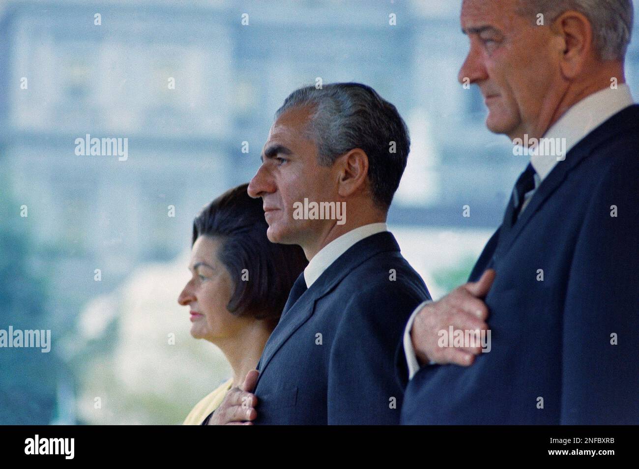 President Lyndon B. Johnson, right, is pictured with the Shah of Iran ...
