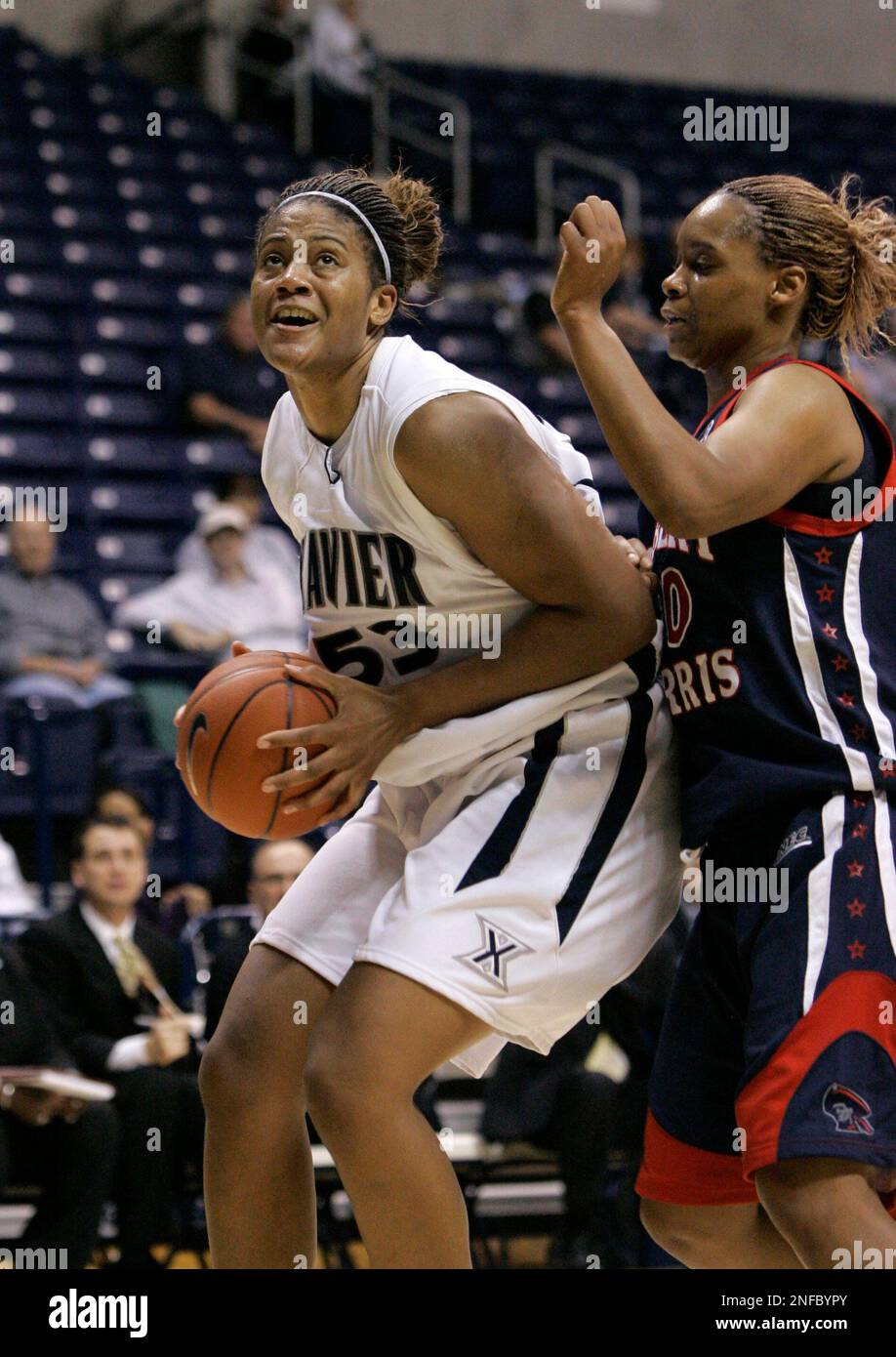 Xavier center Ta'Shia Phillips (53) during an NCAA women's college ...