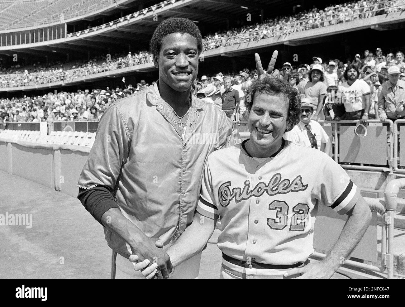 Houston's pitcher J.R. Richard, left, puts the hex on Baltimore Orioles ...
