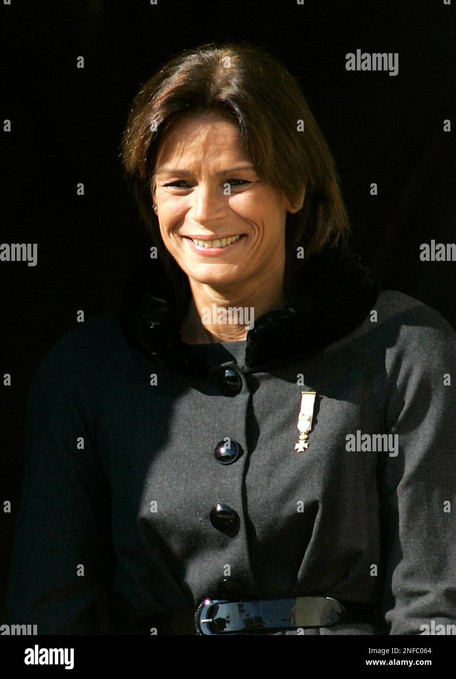 Princess Stephanie of Monacostand on the balcony of the Monaco palace ...