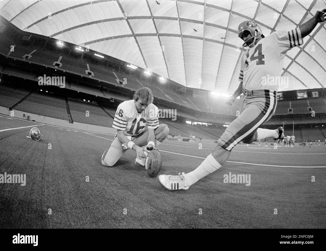 San Francisco 49ers kicker Ray Wersching, right, practices his field ...