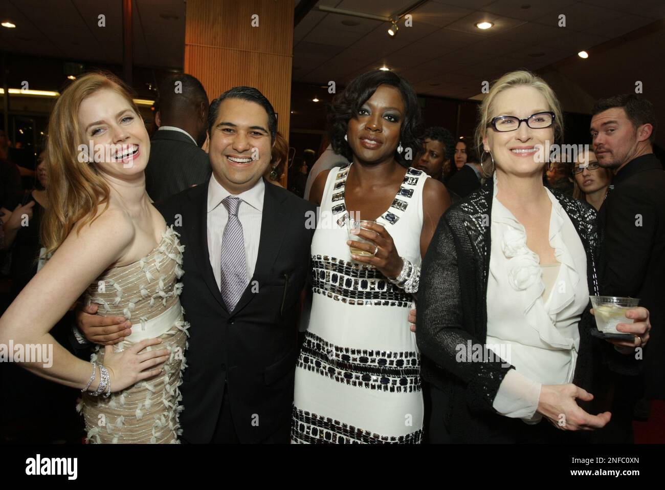 Amy Adams, Producer Mark Roybal, Viola Davis and Mery Streep at Miramax ...