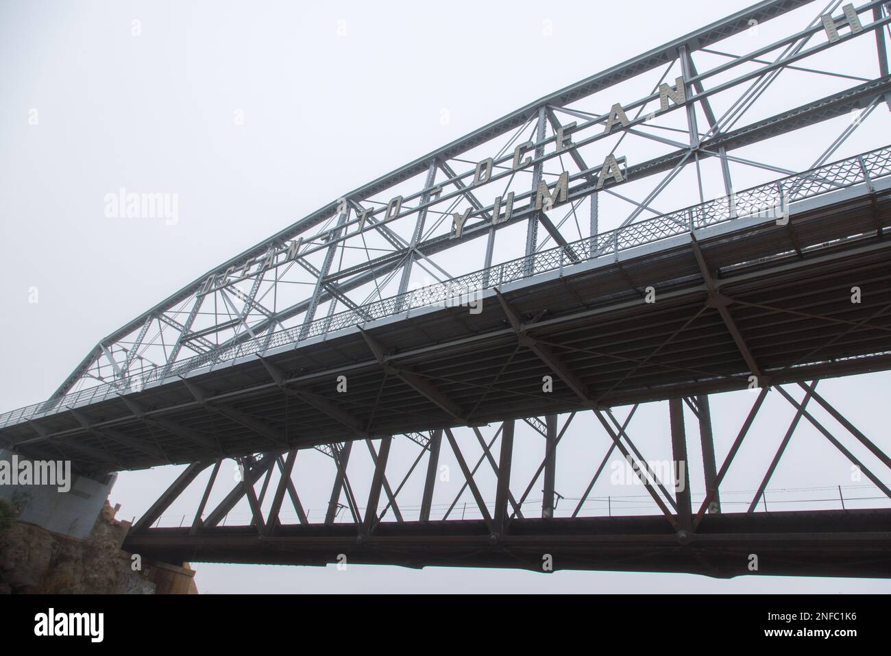 Colorado River bridge at Yuma Az in fog Stock Photo - Alamy
