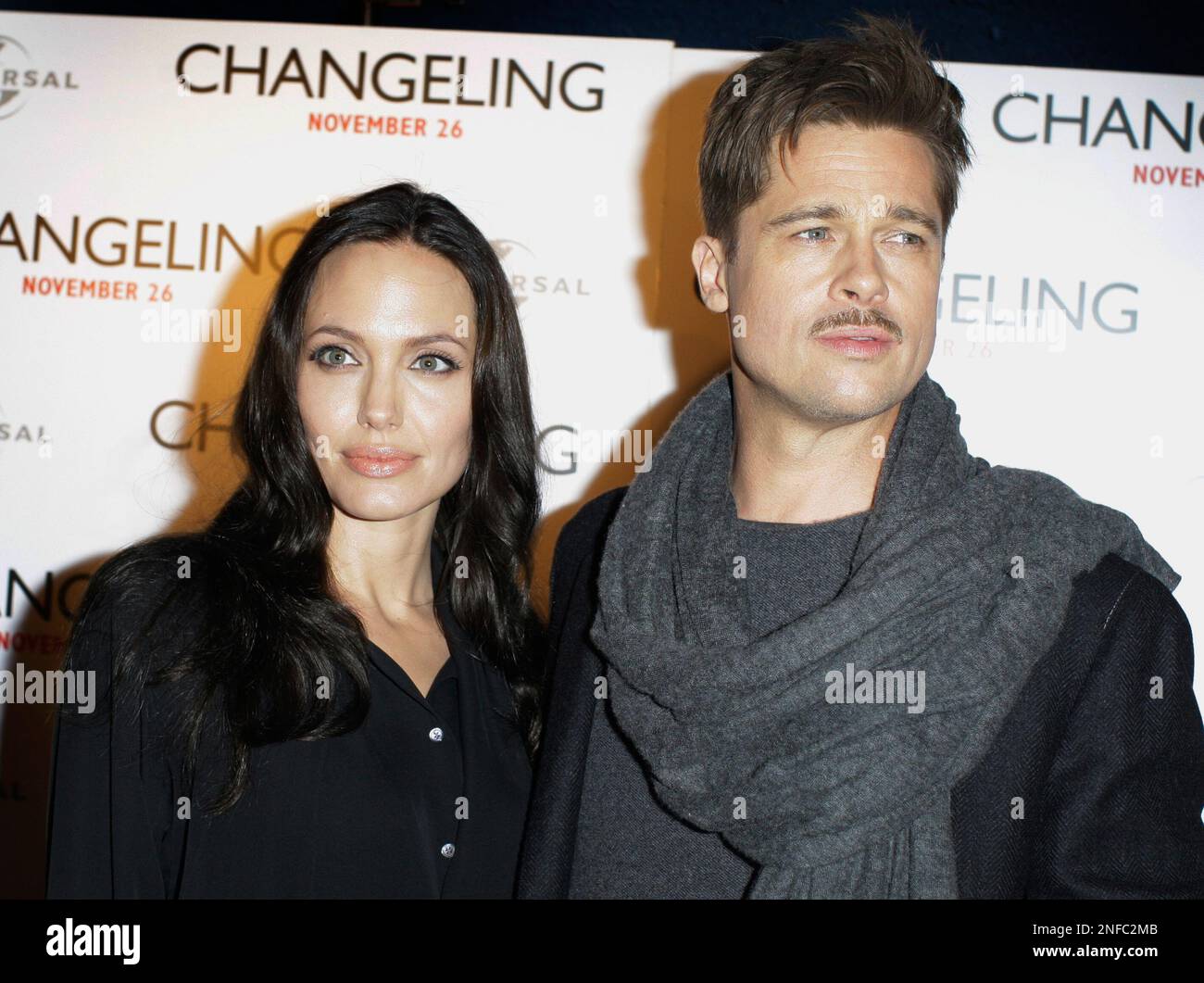 U.S. actors Brad Pitt and Angelina Jolie attend a screening of her film ...