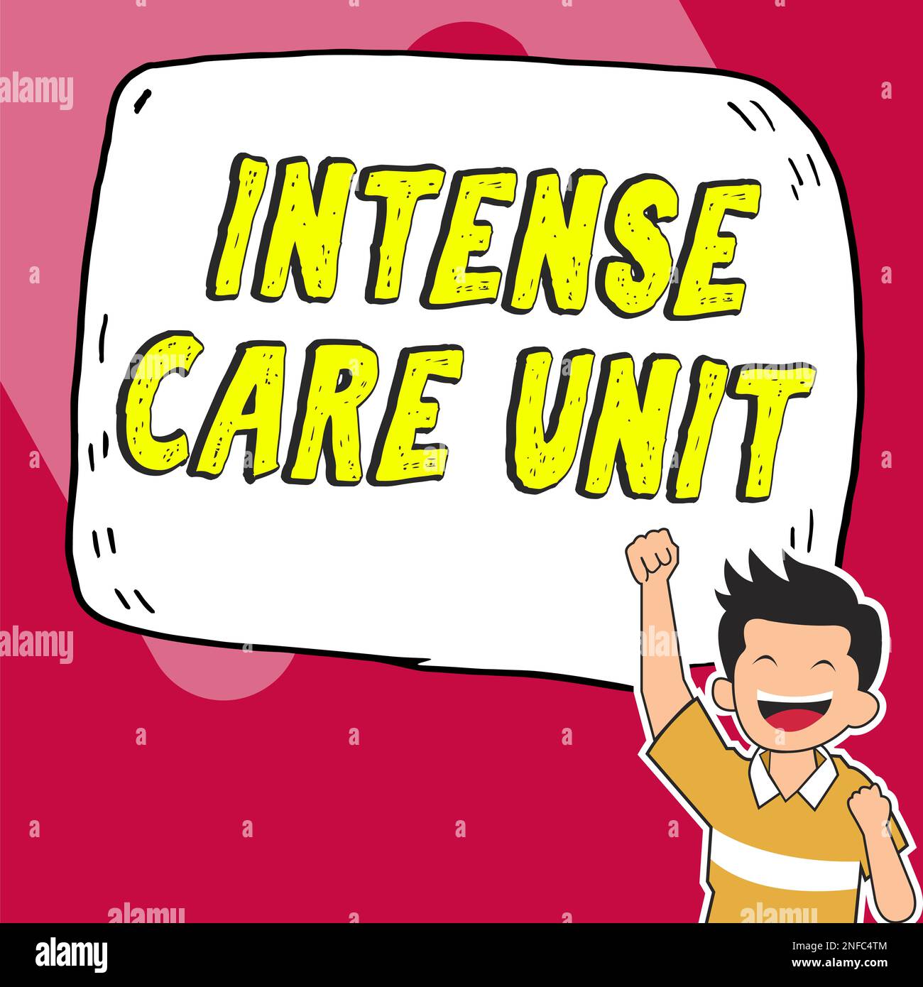 Handwriting text Intense Care Unit, Concept meaning a unit in a ...