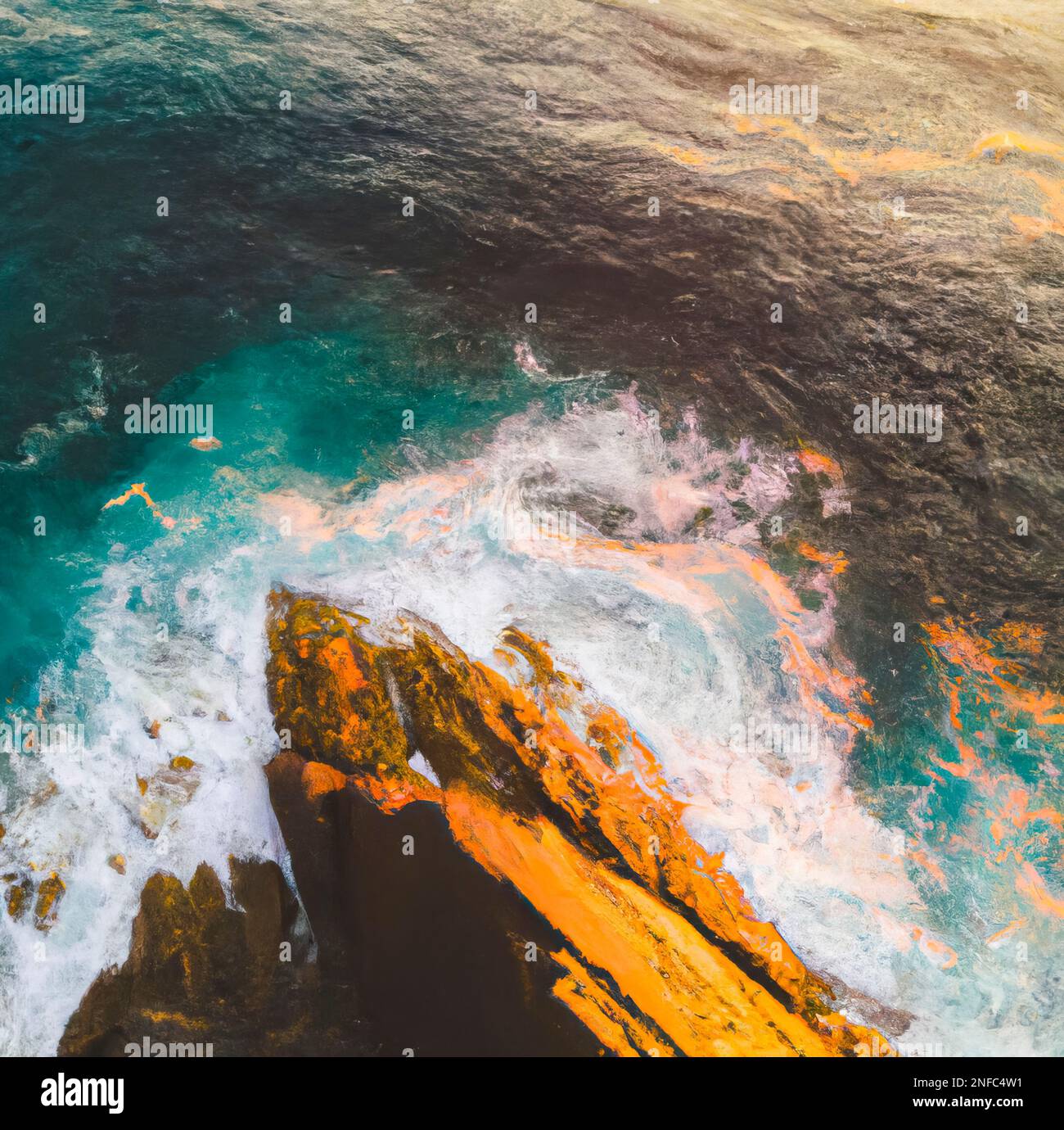 Aerial view of sunset on the sea Stock Photo - Alamy