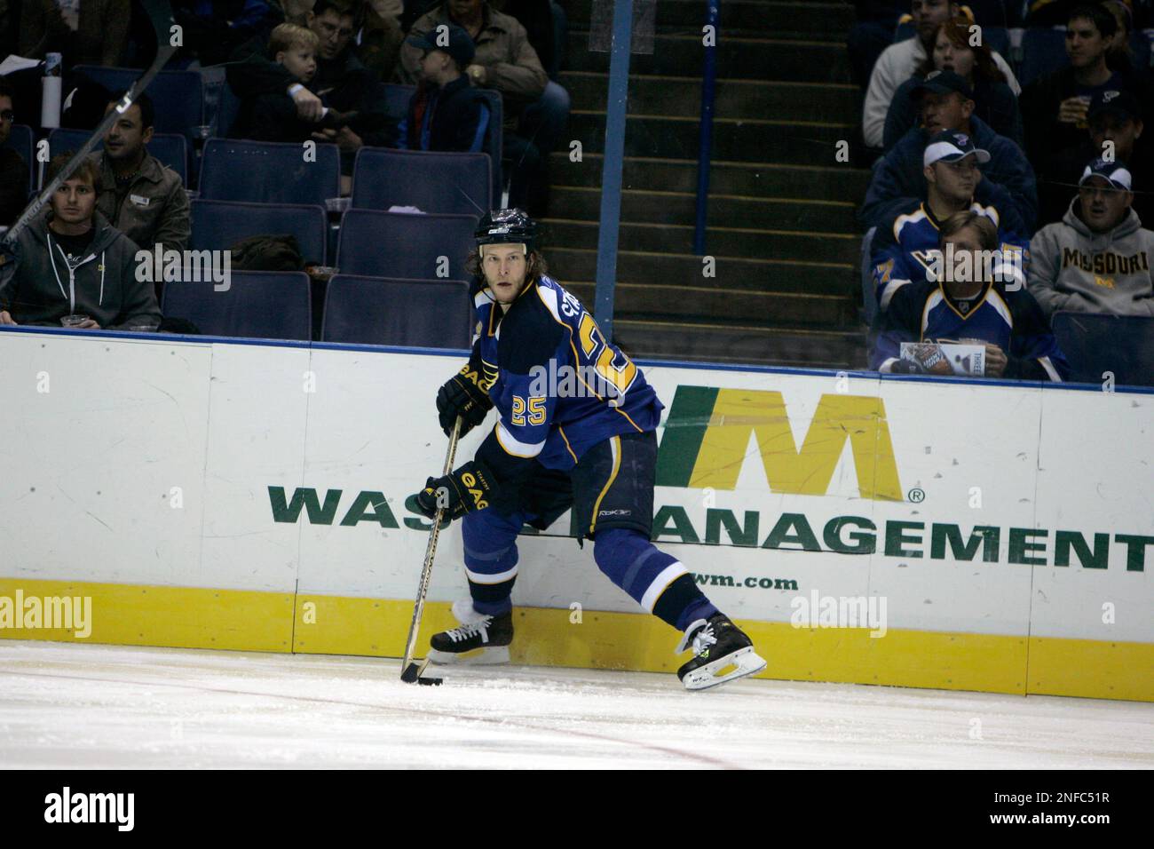 St. Louis Blues' Yan Stastny is seen during an NHL hockey game against ...