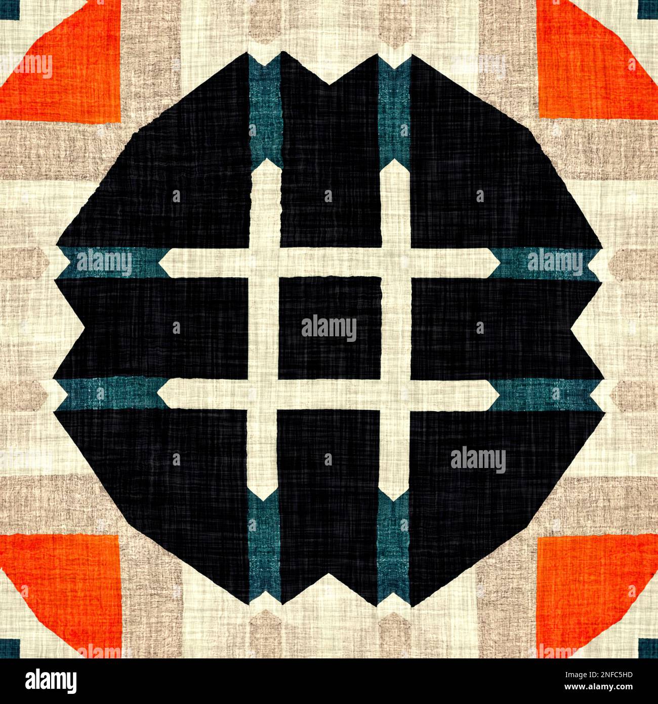 Quilted Americana geo seamless pattern. Cottagecore all over retro ...