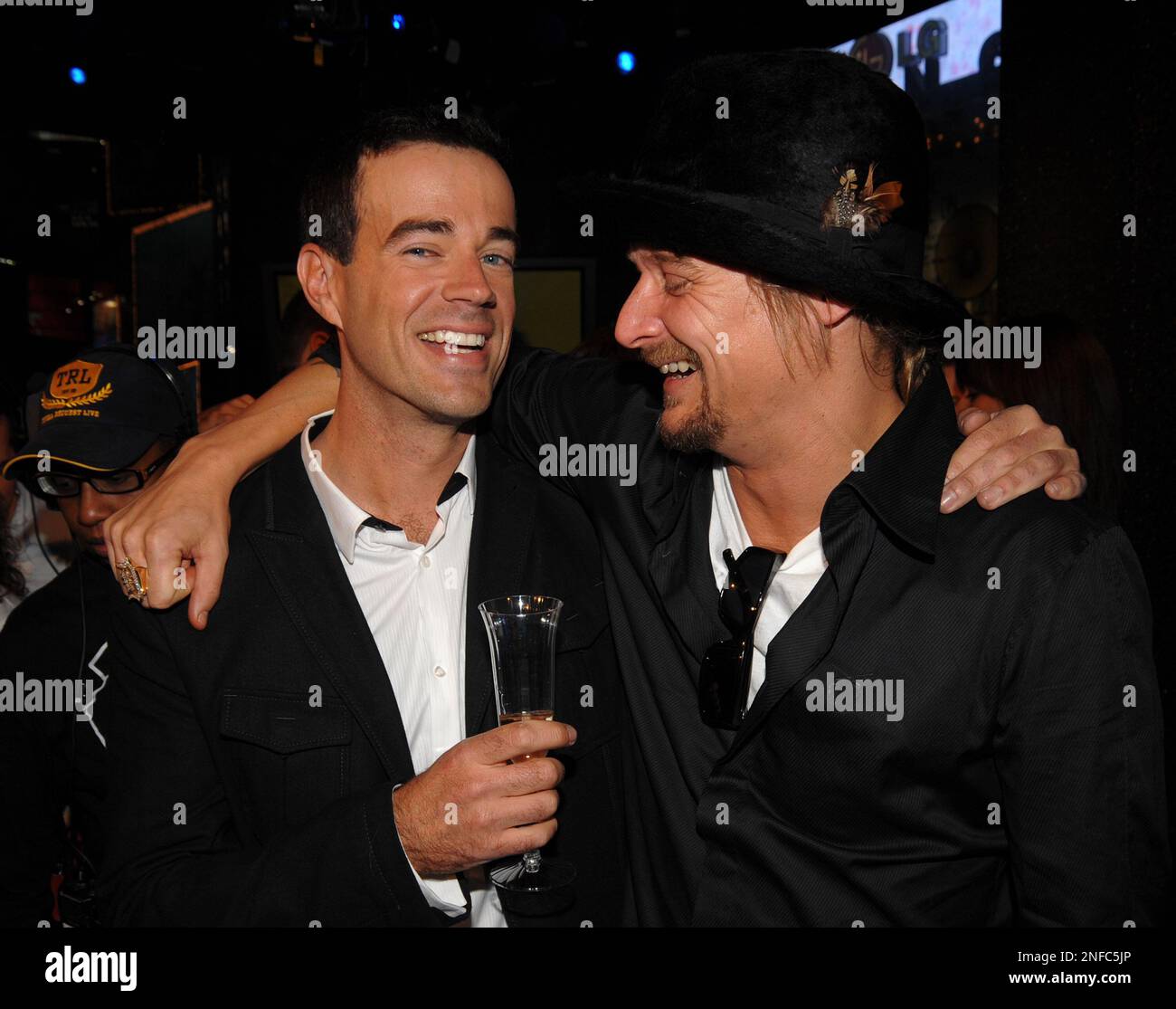 Former MTV VJ Carson Daly,left, and singer Kid Rock make an appearance ...