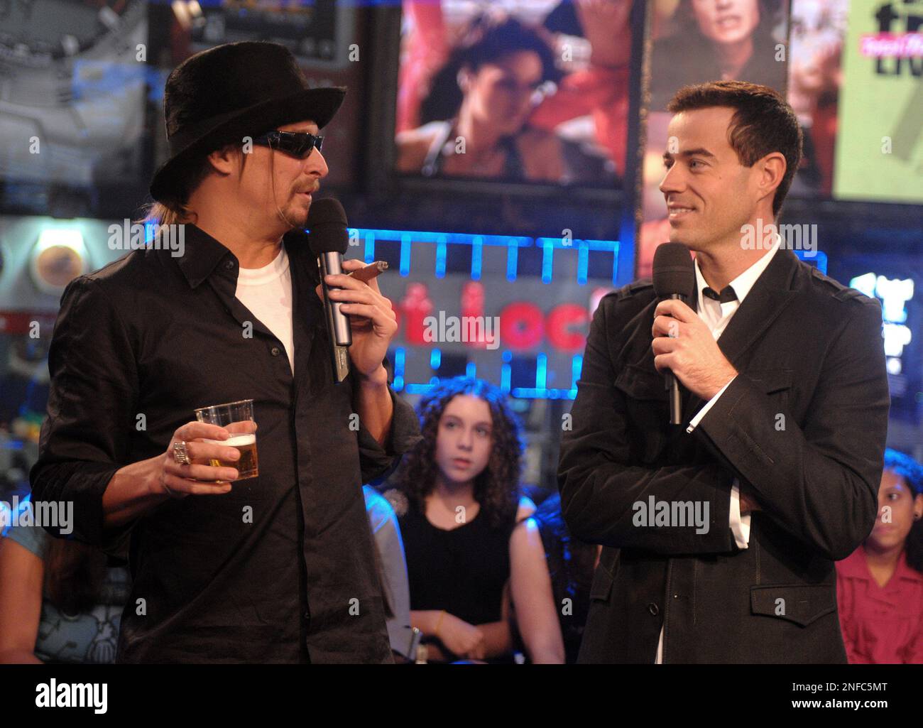 Former MTV VJ Carson Daly,right, and singer Kid Rock make an appearance ...