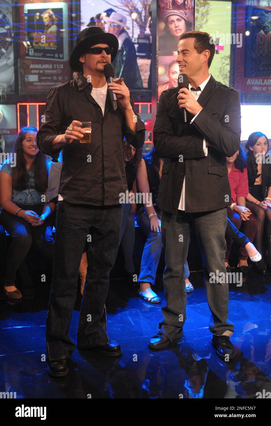 Former MTV VJ Carson Daly,right, and singer Kid Rock make an appearance ...