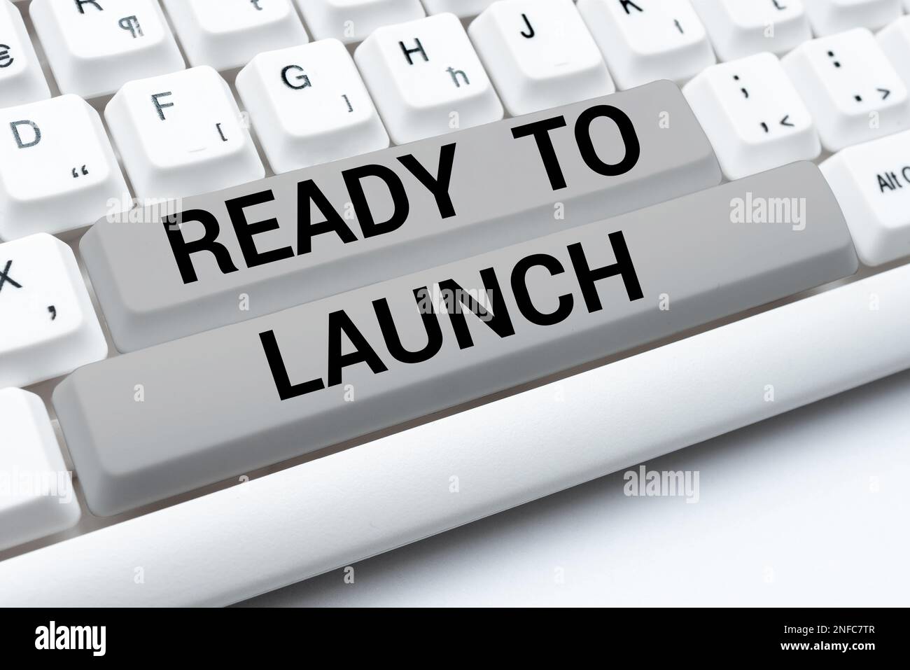 Hand writing sign Ready To Launch, Word for an event to celebrate or ...