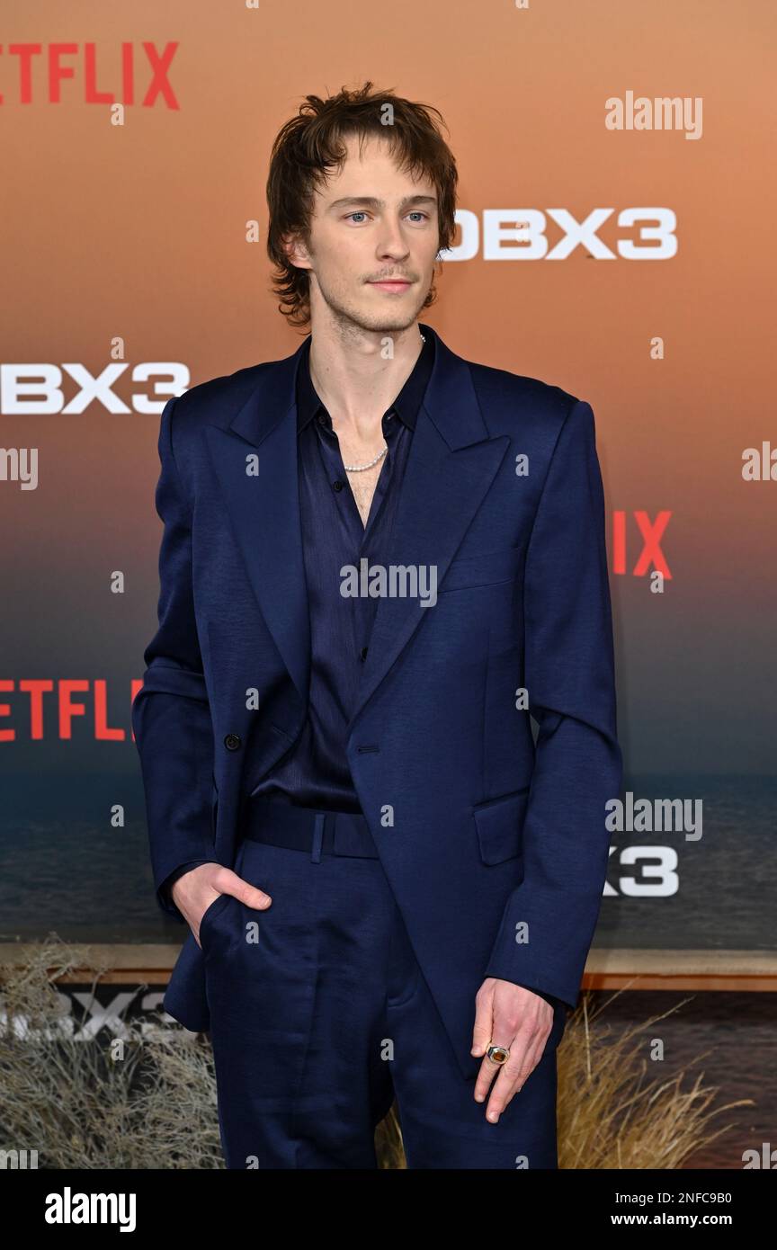 Los Angeles, USA. 16th Feb, 2023. Drew Starkey at the season 3 premiere ...