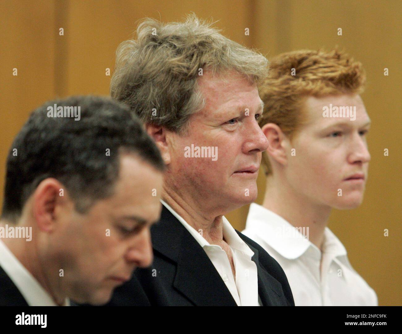 Ryan O'Neal, second from left, and his attorney Mark Werksman, left ...