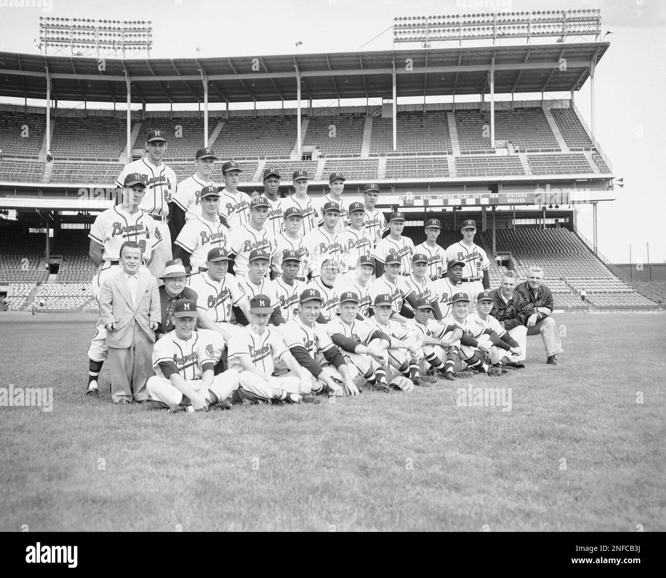 This is the Milwaukee Braves team, shown in 1956. (AP Photo Stock Photo ...