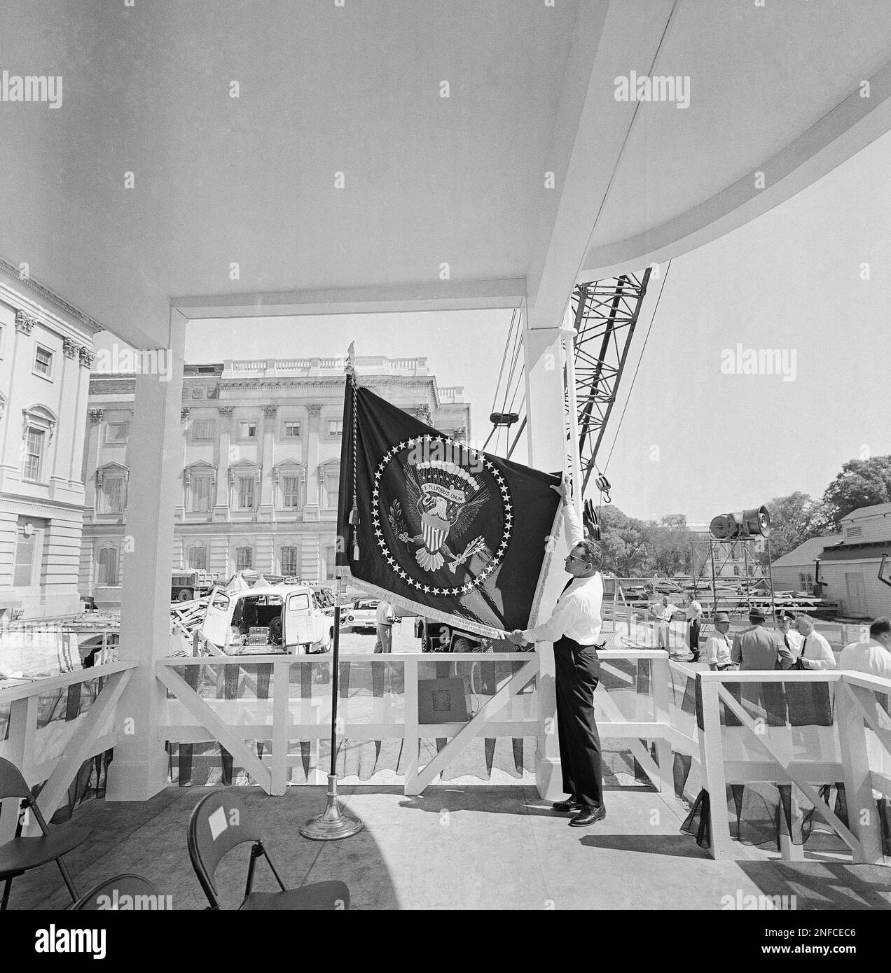 The new presidential flag with the 49 stars was displayed for the first ...