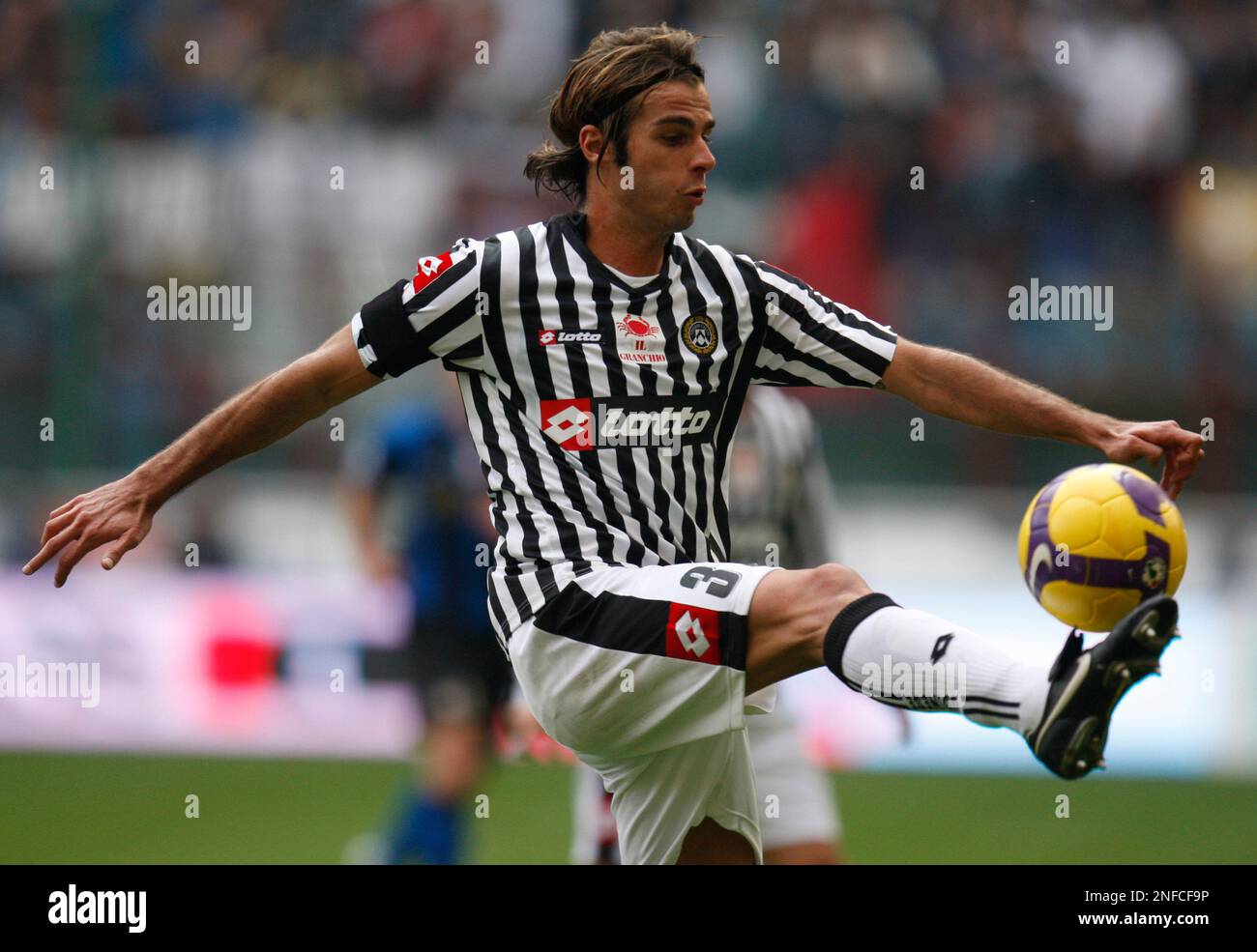 Udinese defender Damiano Ferronetti controls the ball during an Italian ...