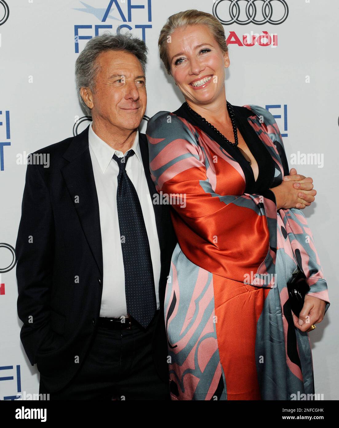 Dustin Hoffman, left, and Emma Thompson, cast members in "Last Chance ...