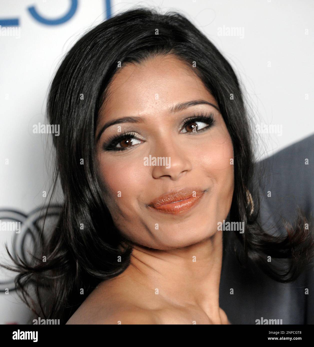 Freida Pinto, a cast member in "Slumdog Millionaire," arrives at a ...