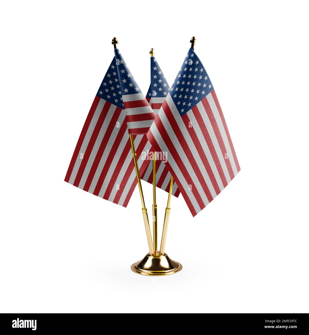 Small national flags of the USA on a white background Stock Photo - Alamy