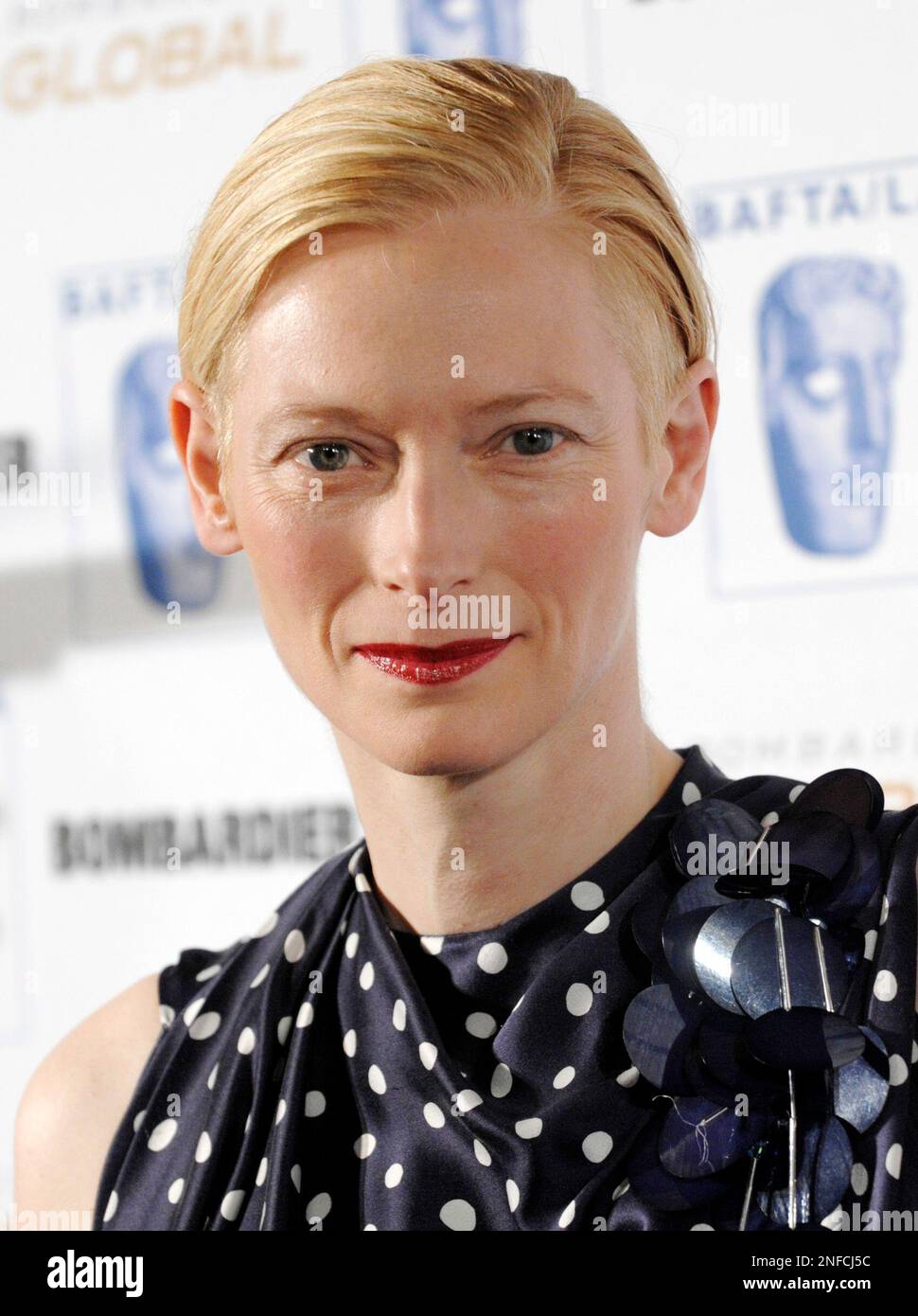 British actress Tilda Swinton, recipient of the Britannia Award for ...