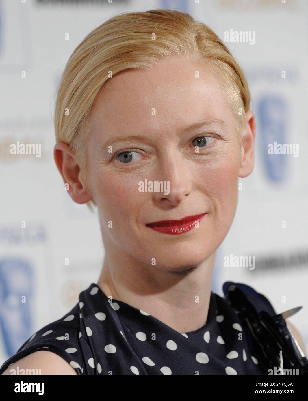 British actress Tilda Swinton, recipient of the Britannia Award for ...