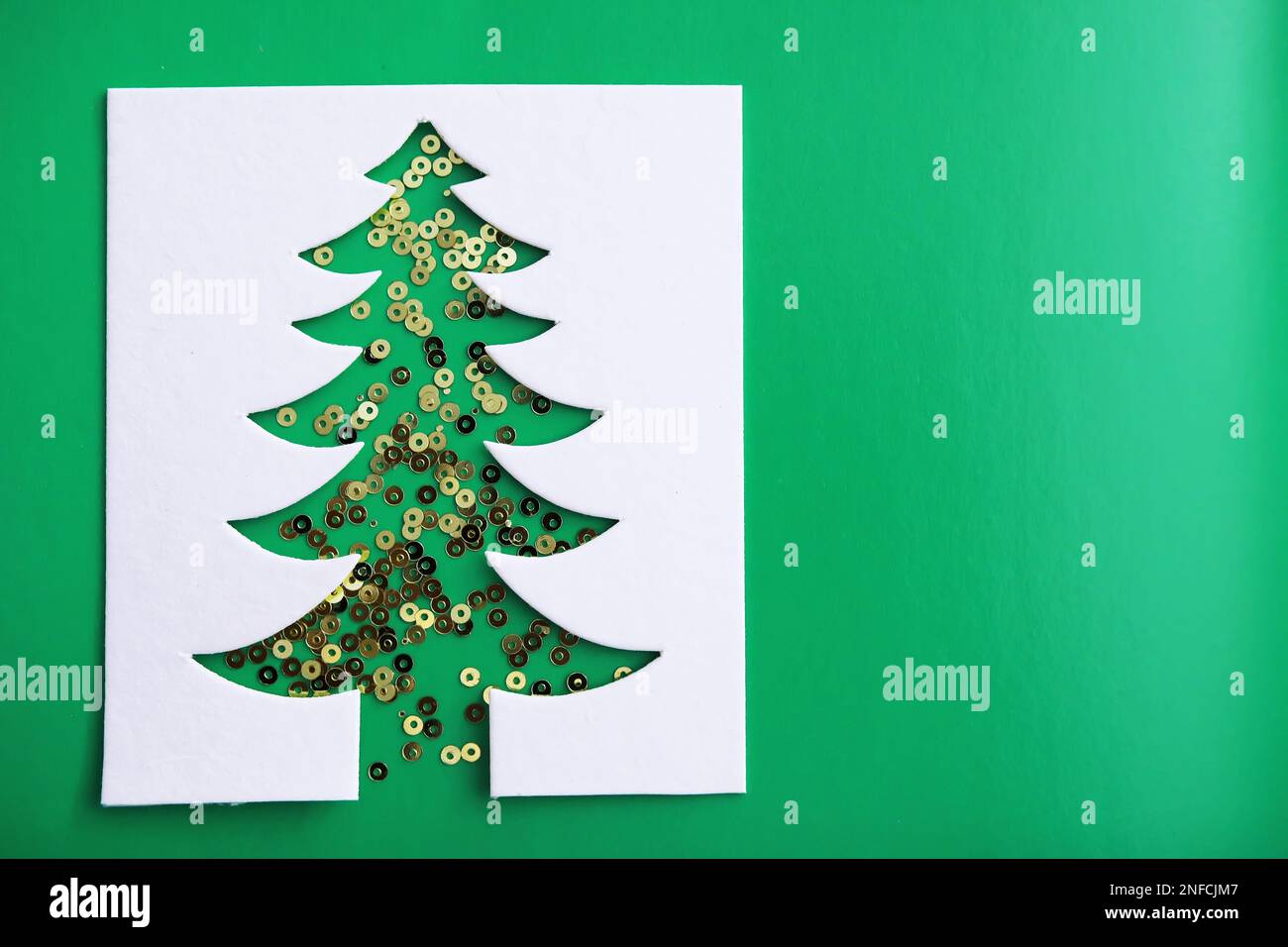 Christmas tree paper cutting design papercraft card. White, red and ...