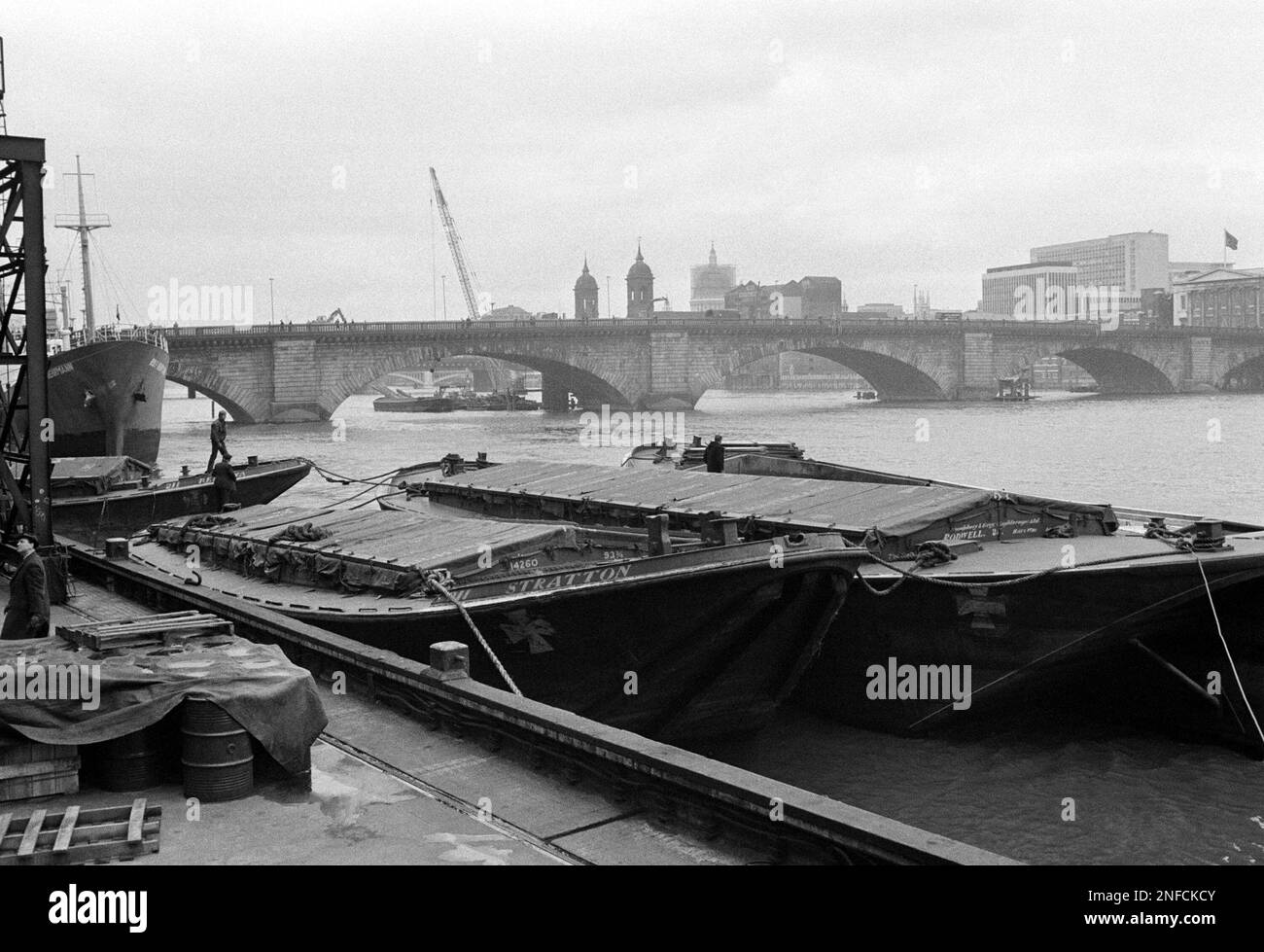 River Thames showing London Bridge, taken from the Dock area of the ...