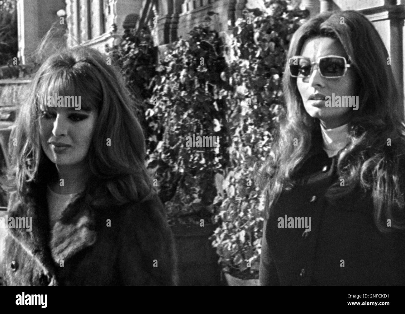 Italian actress Sophia Loren and her sister Maria Mussolini, left ...