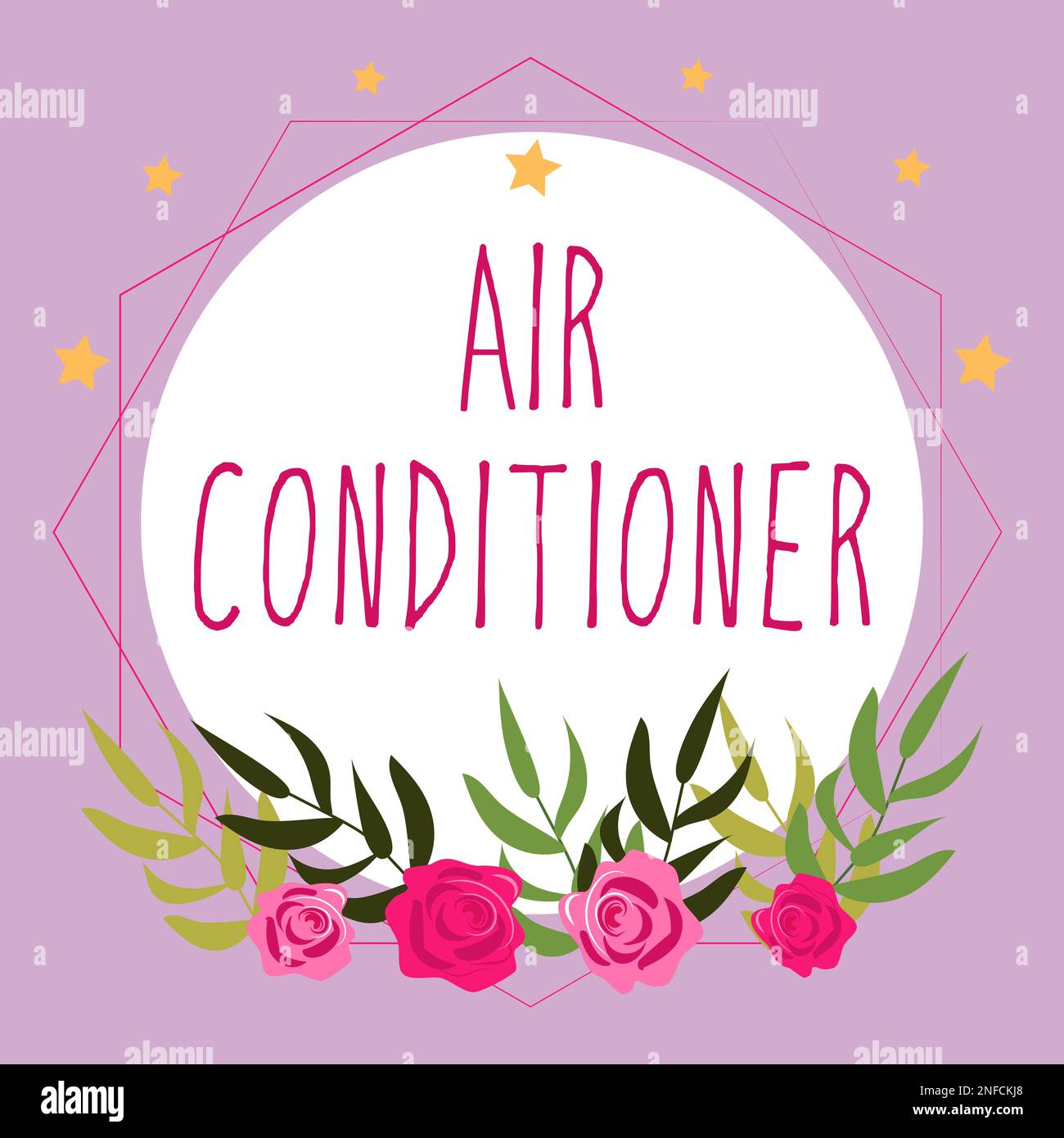 Sign displaying Air Conditioner, Word for apparatus for washing air and ...