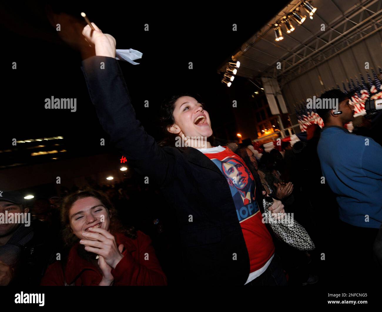 Maria Simma cheers at an election eve results party,Tuesday, Nov. 4 ...