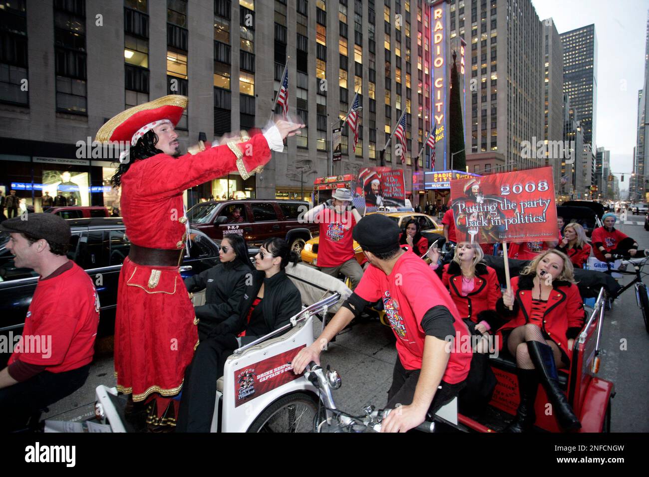 Captain Morgan campaigns for president around New York City on election ...