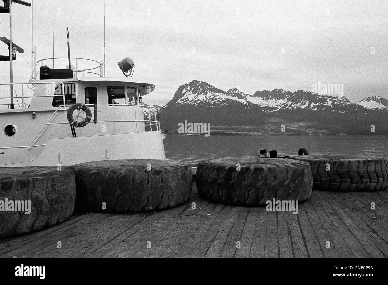 One of the tugs that will guide the first oil tanker into Valdez waits ...