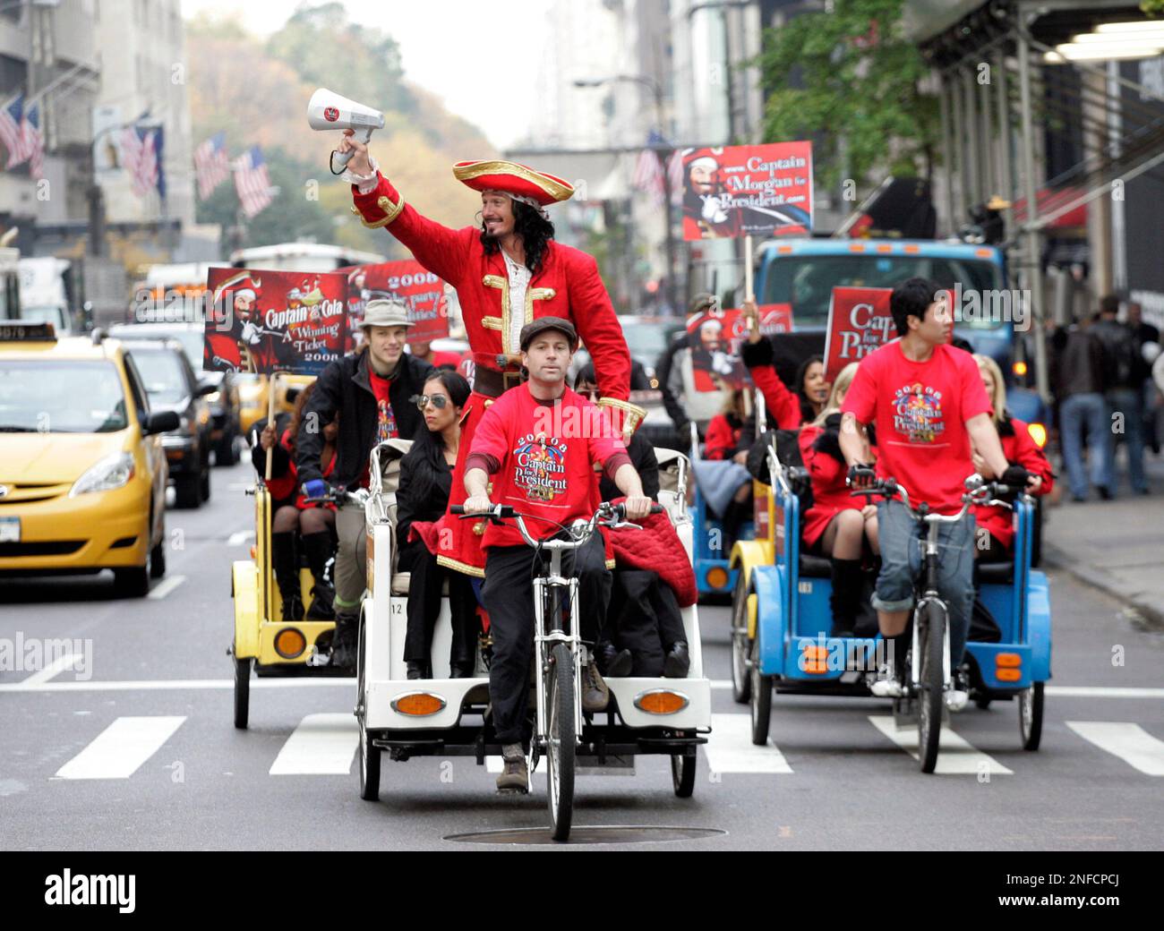 Captain Morgan campaigns for president around New York City on election ...