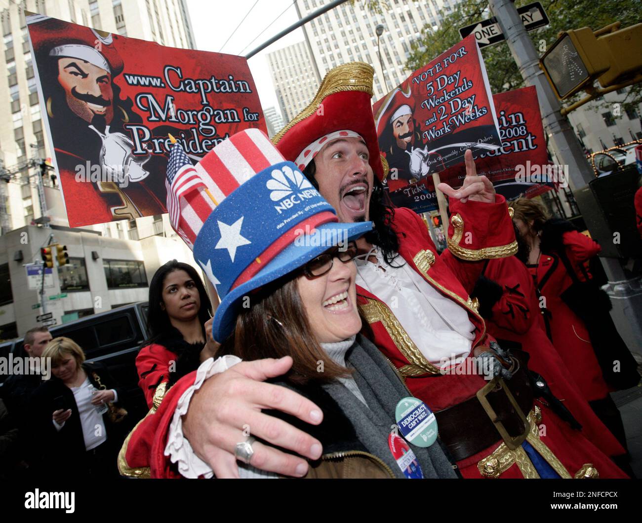Captain Morgan campaigns for president around New York City on election ...