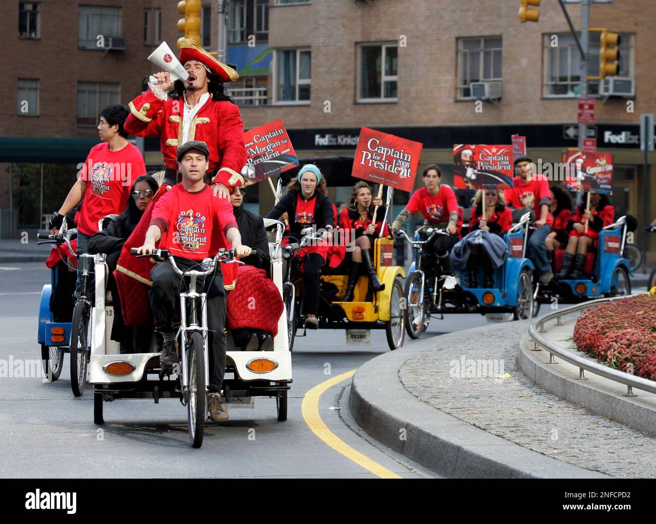 Captain Morgan campaigns for president around New York City on election ...