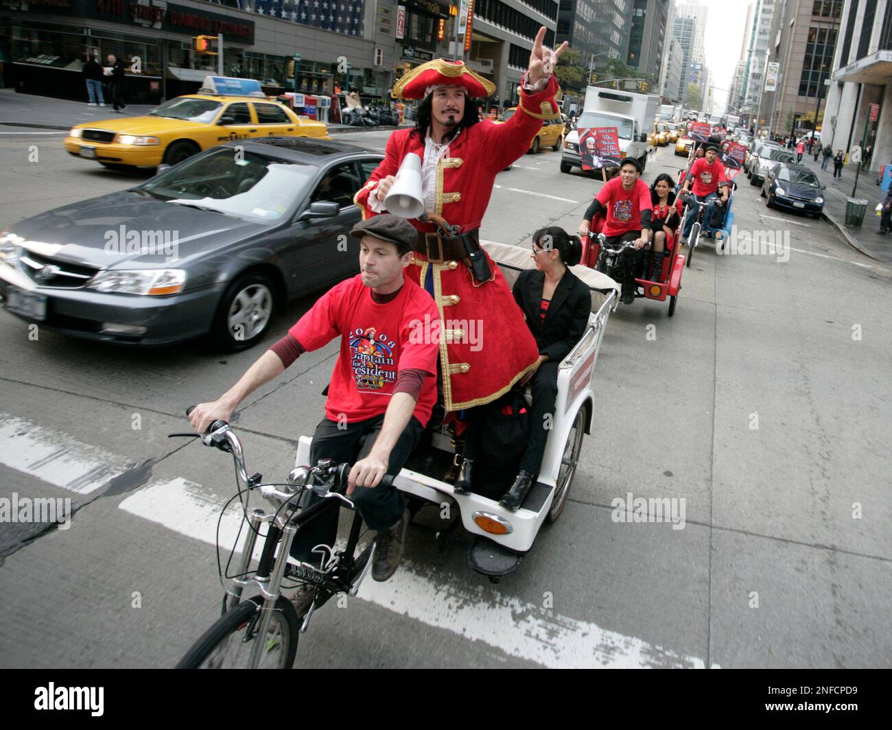 Captain Morgan campaigns for president around New York City on election ...