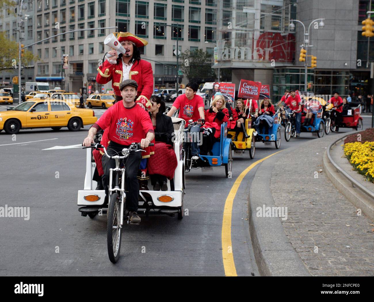 Captain Morgan campaigns for president around New York City on election ...