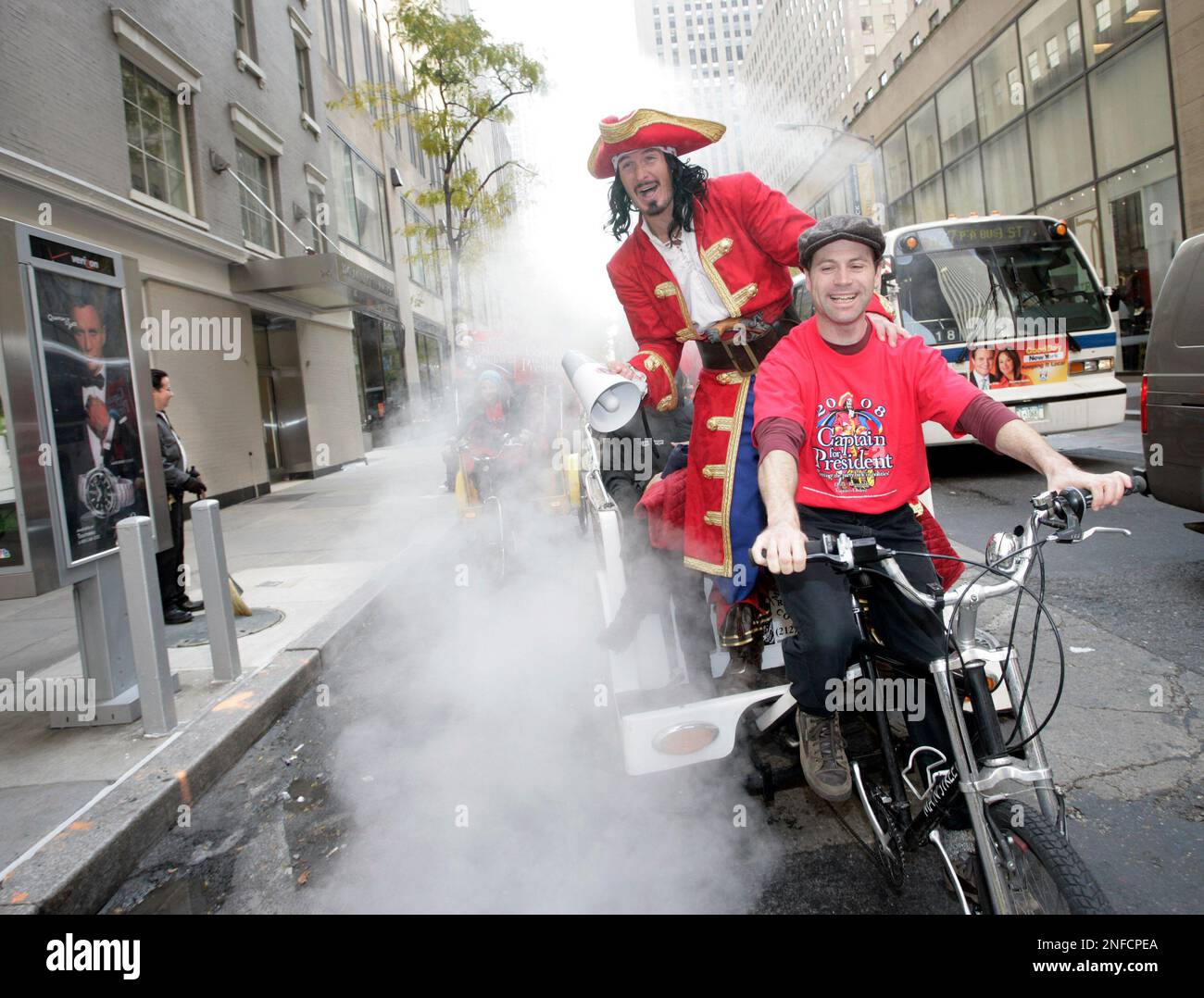 Captain Morgan campaigns for president around New York City on election ...