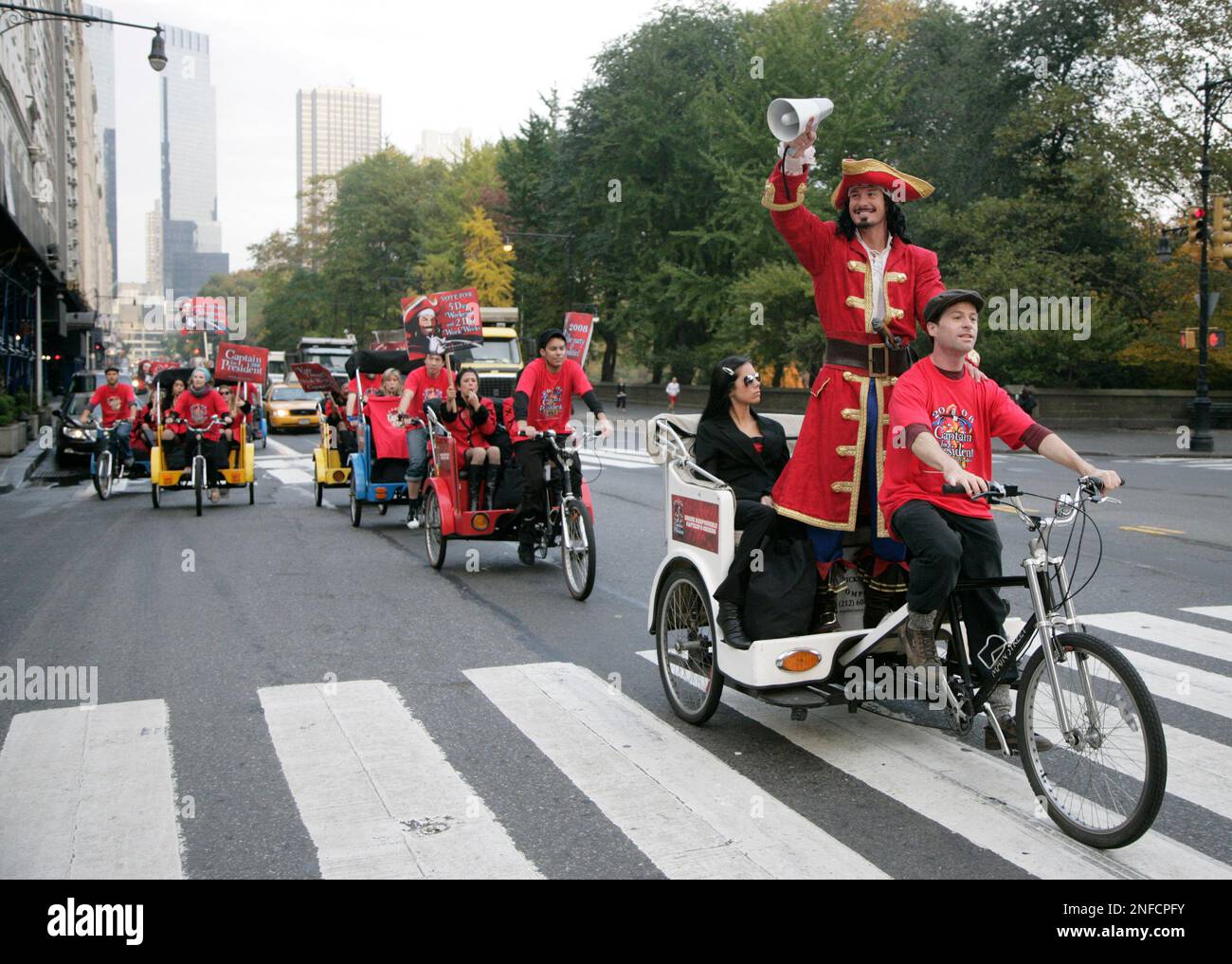 Captain Morgan campaigns for president around New York City on election ...