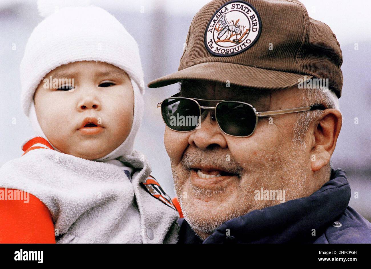 Edward Gregorieff, 66, right, holds grandson Adrian Gregorieff, 1, in ...