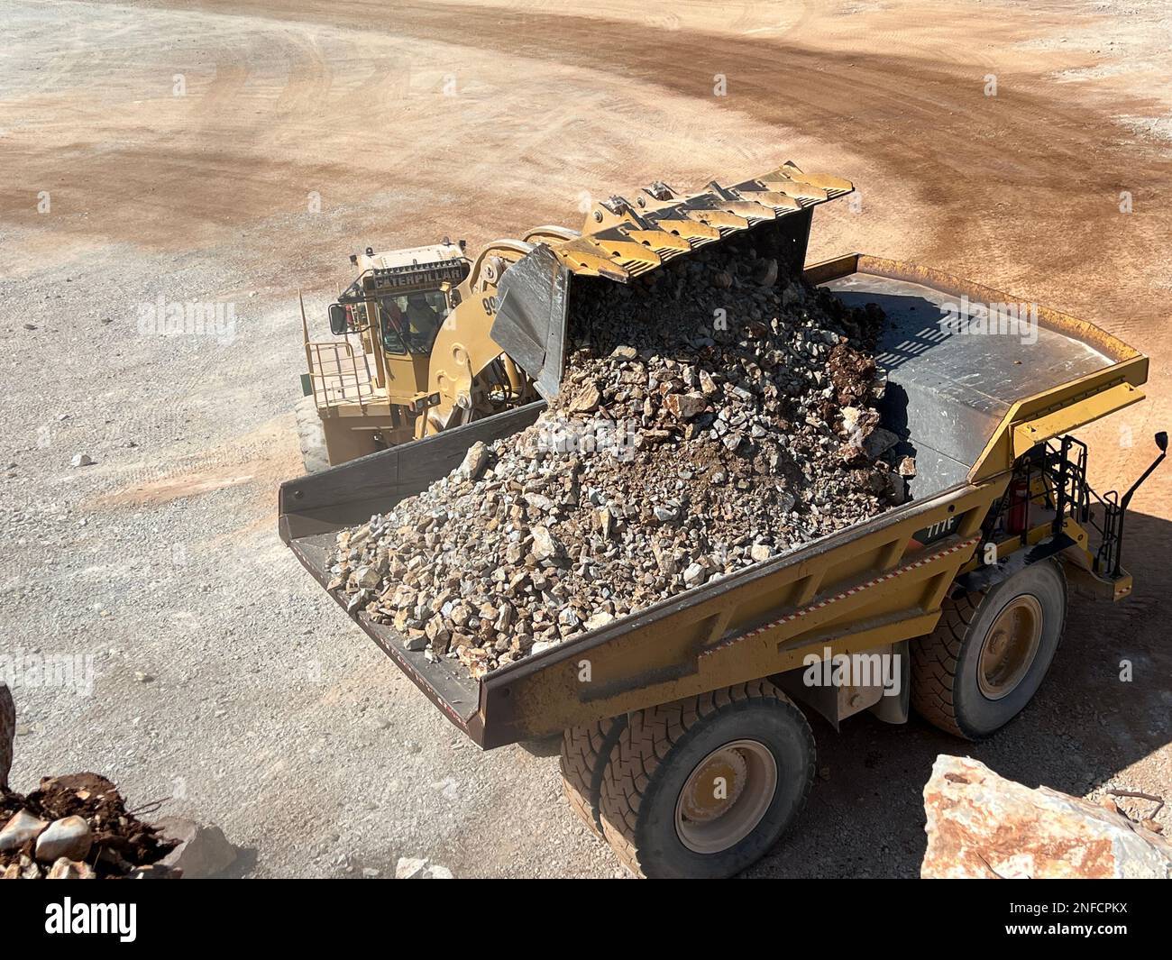 Huge Wheel Loader Loading Limestone The Dumpers, Limestone Quarry ...