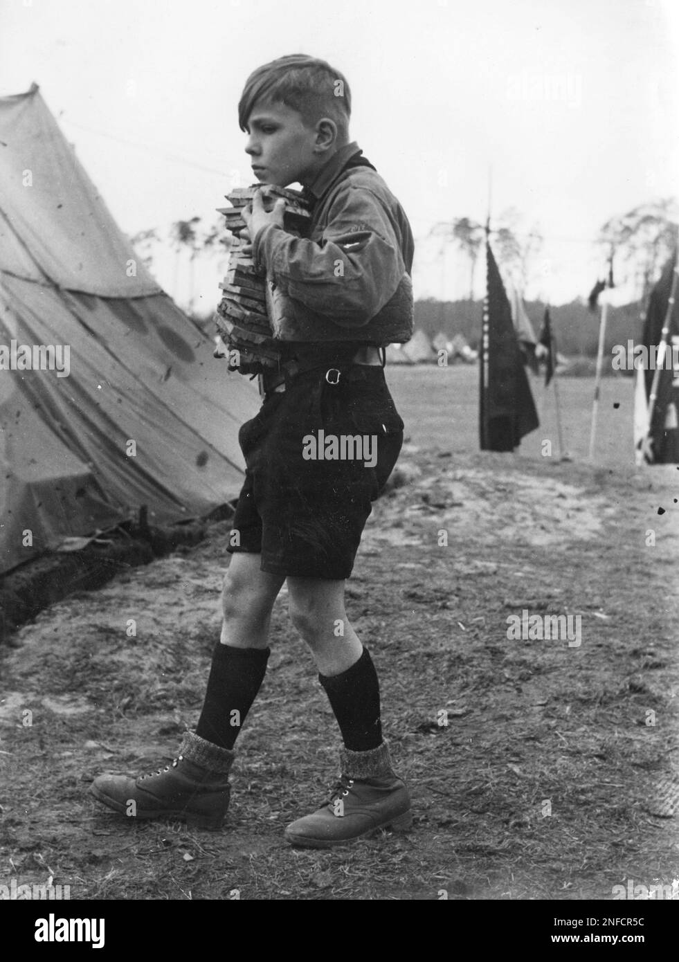 A youngster, members of the Hitlerjugend - HJ (Hitler Youth) wearing ...