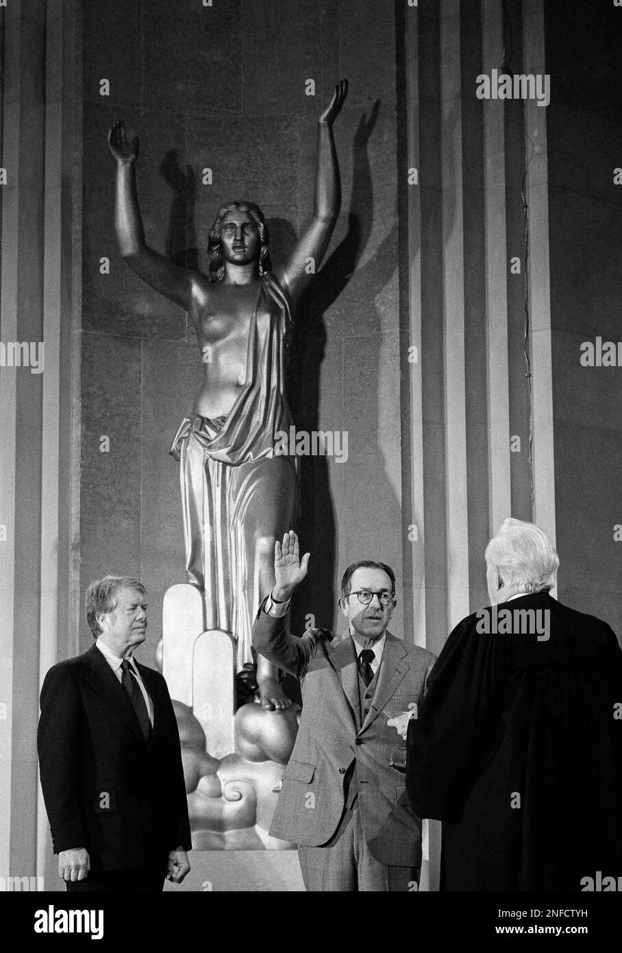 Griffin B. Bell is sworn in as attorney general in the Justice ...